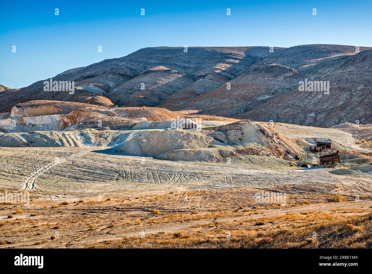 Abandoned equipment at borrow pit, Last Chance Range, off Big Pine Road ...