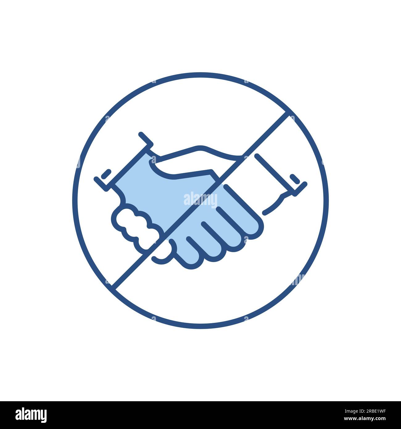 Avoid Contact related vector icon. Prohibition sign shaking hands ...