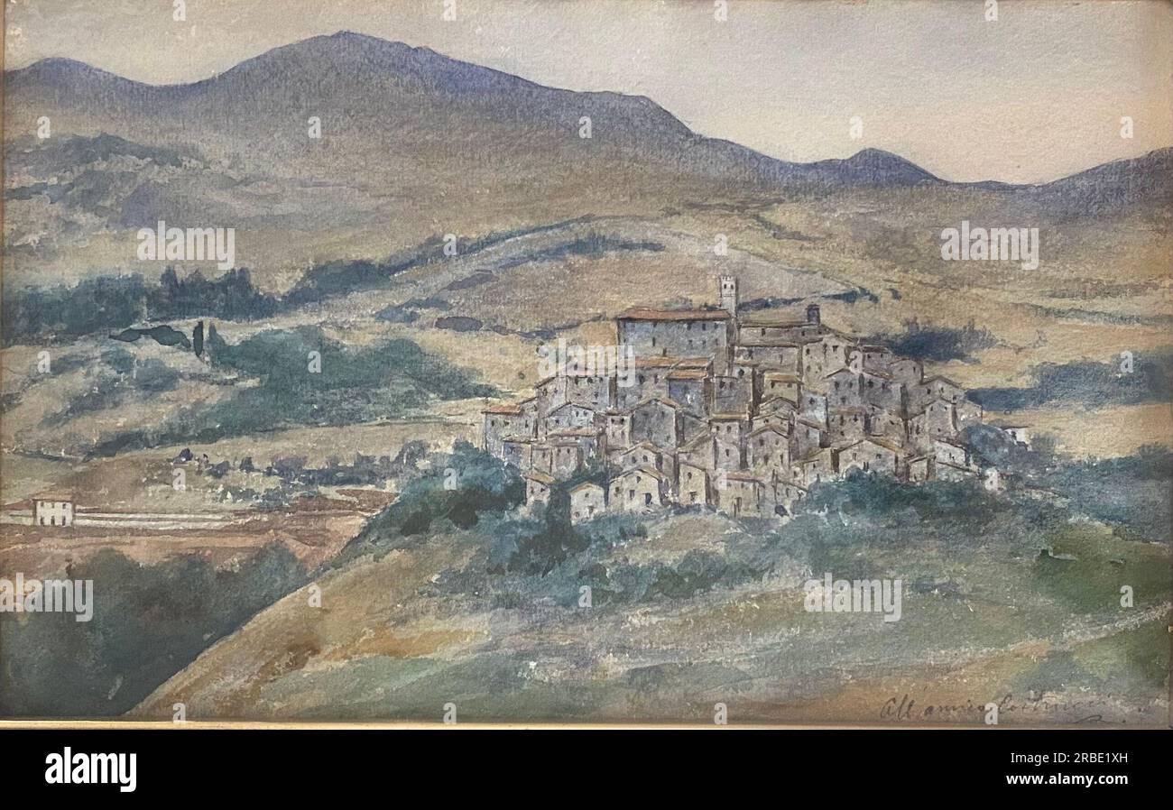 The municipality of Roviano seen from Anticoli 1898 by Enrico Nardi ...