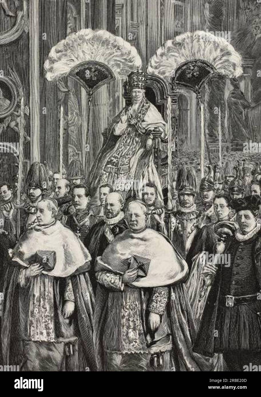 Pope Leo XIII being carried on Gestatorial Chair 1892 by Enrico Nardi ...