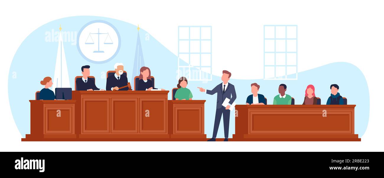 Judge And Jury In Courtroom