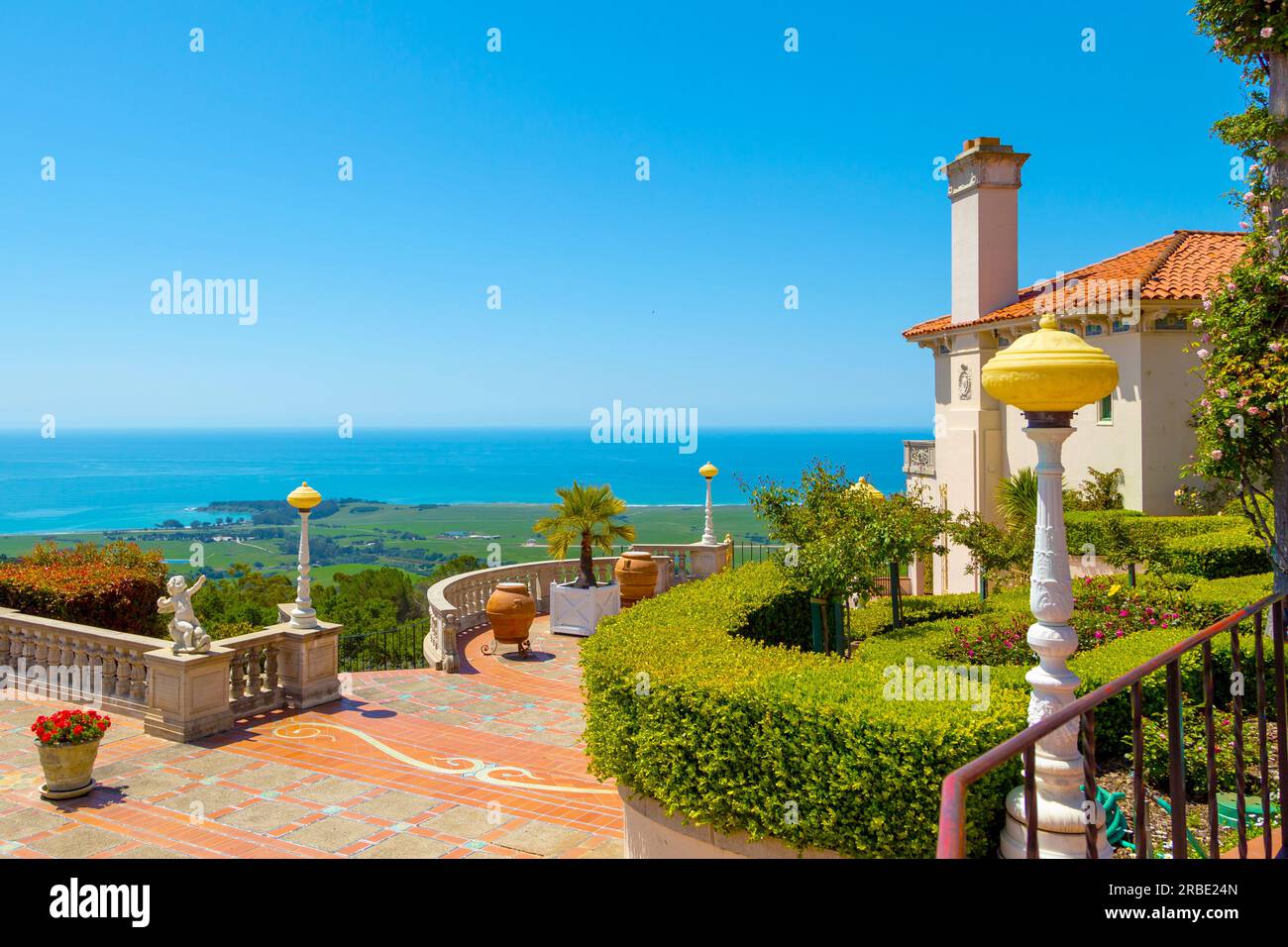 Hearst Castle, California, USA - April 2017 - South Terrace at Hearst ...