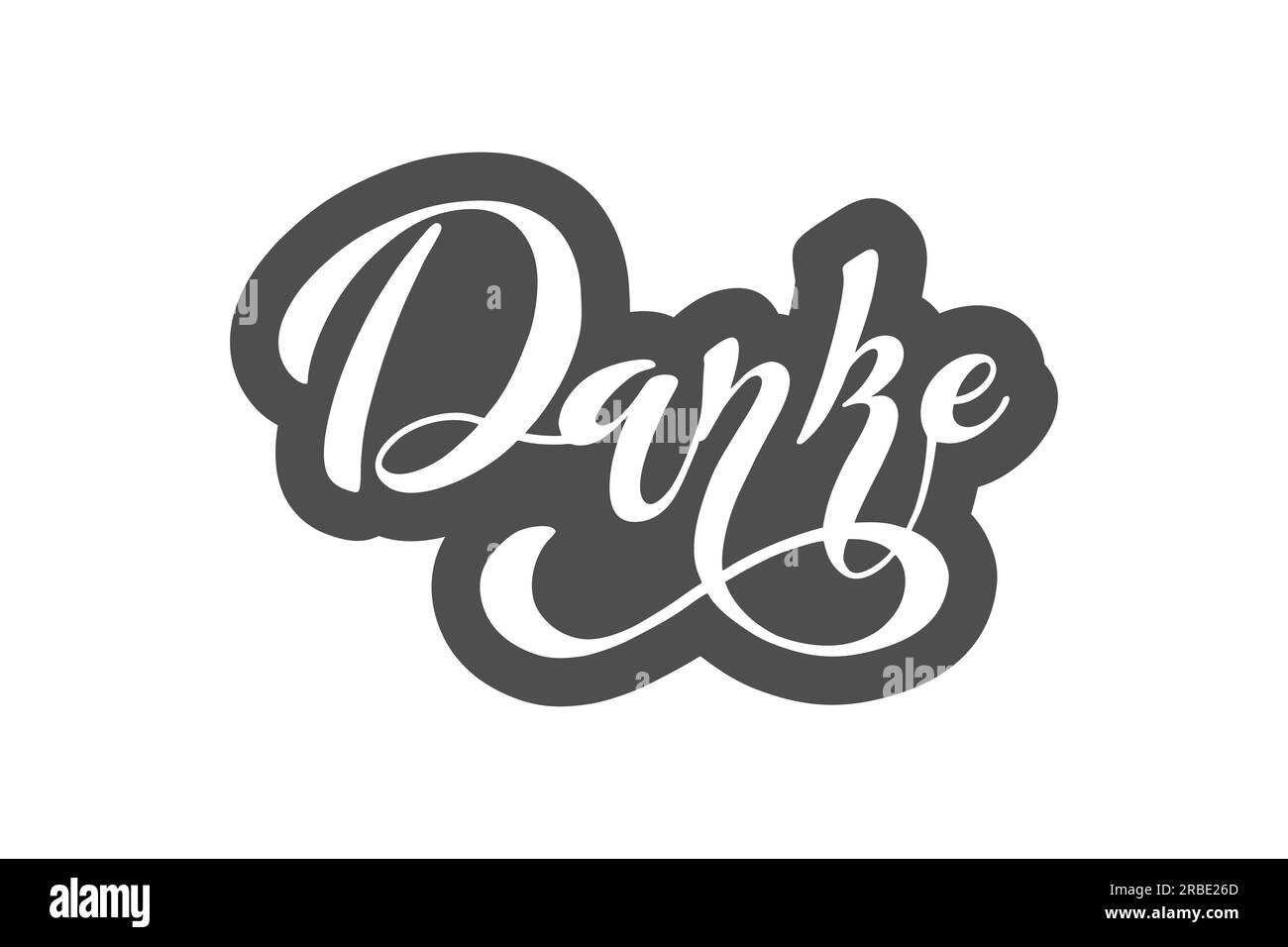 The inscription danke, german language Modern brush calligraphy. Hand ...