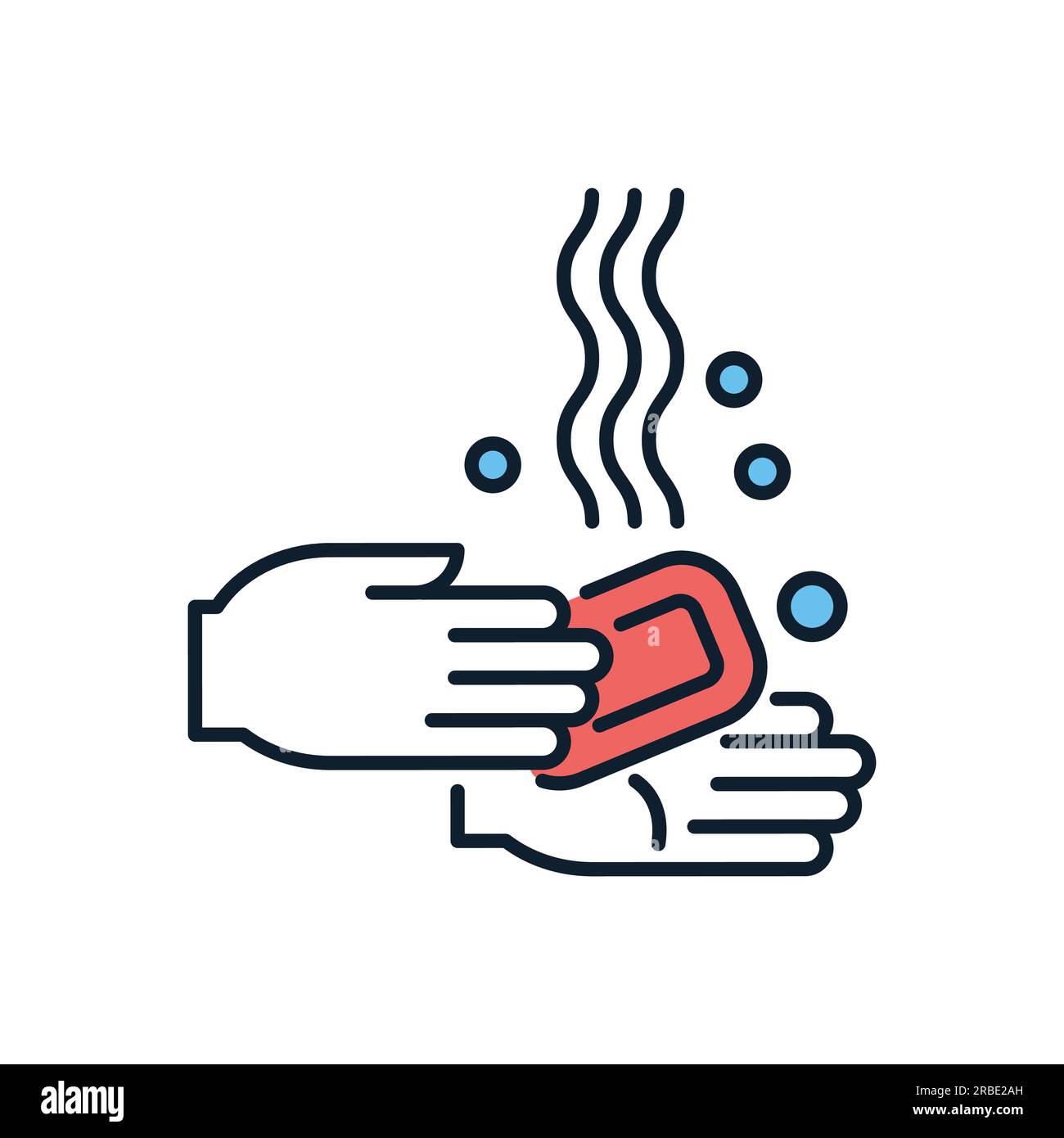Hand Washing related vector icon. Hands wash with soap pouring water ...
