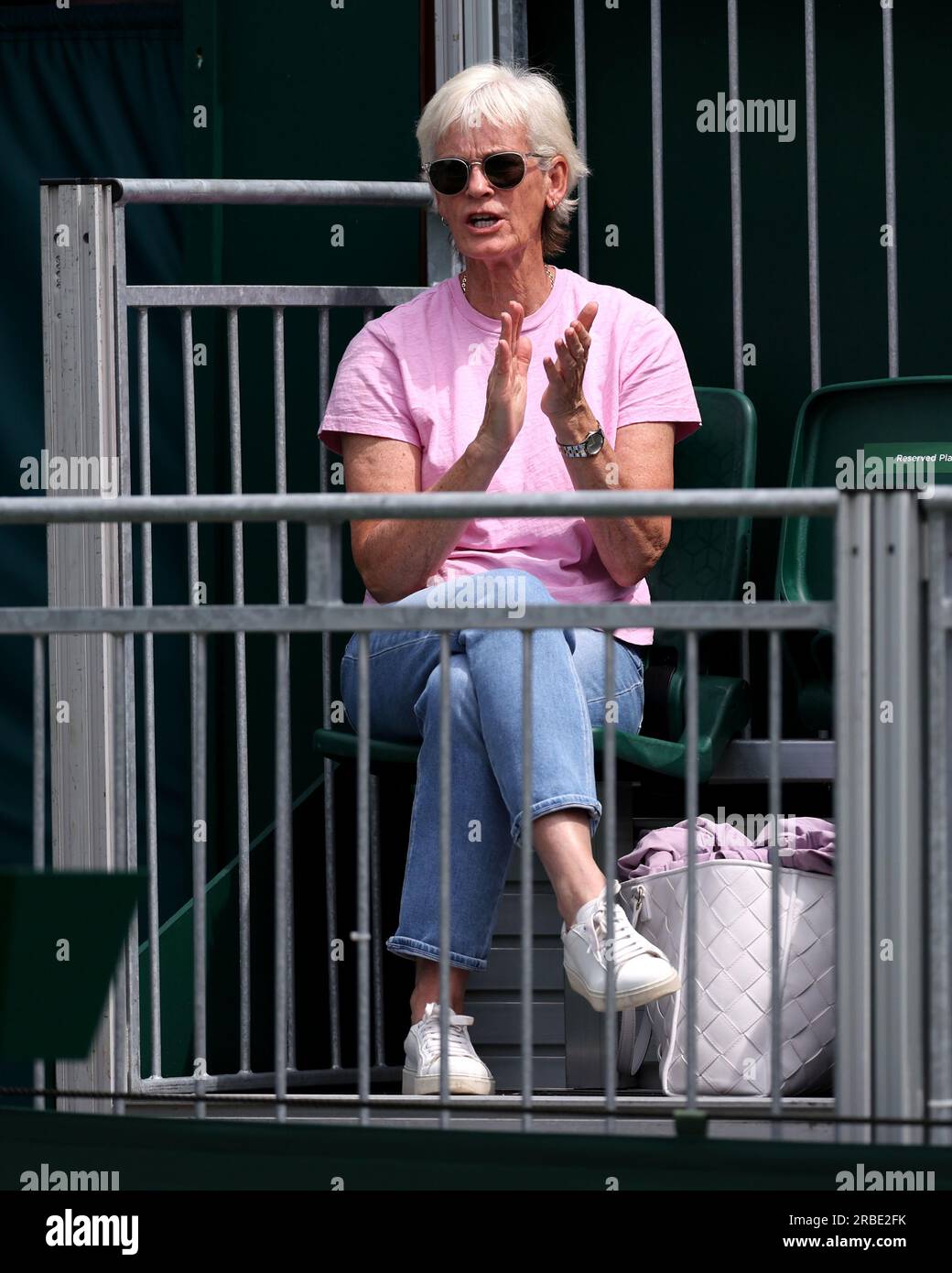 Judy Murray watching Jamie Murray during his Gentlemen's Doubles match ...