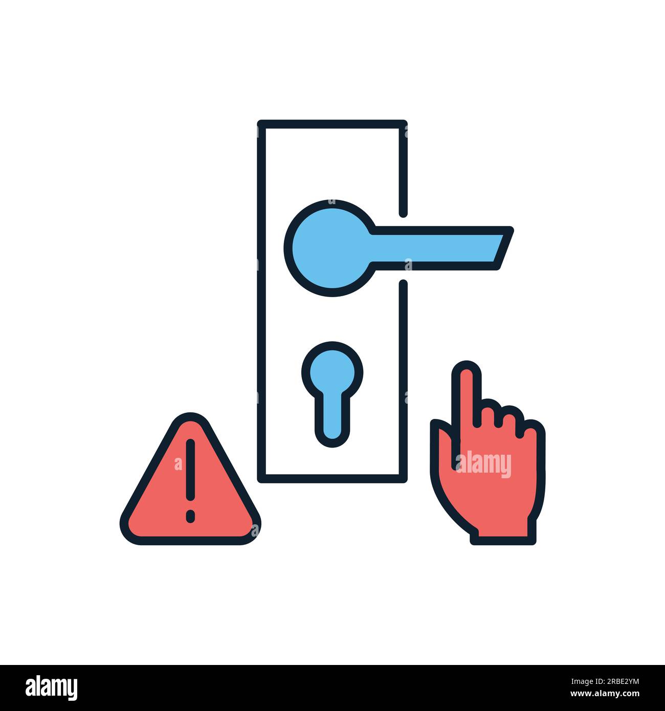 Do not touch door handle related vector icon. Doorknob, hand and ...