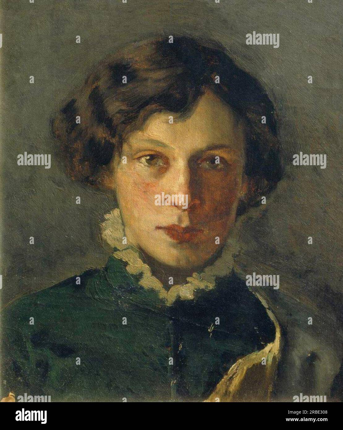 Portrait of M. Nesterova, the first wife of the artist 1886 by Mikhail ...