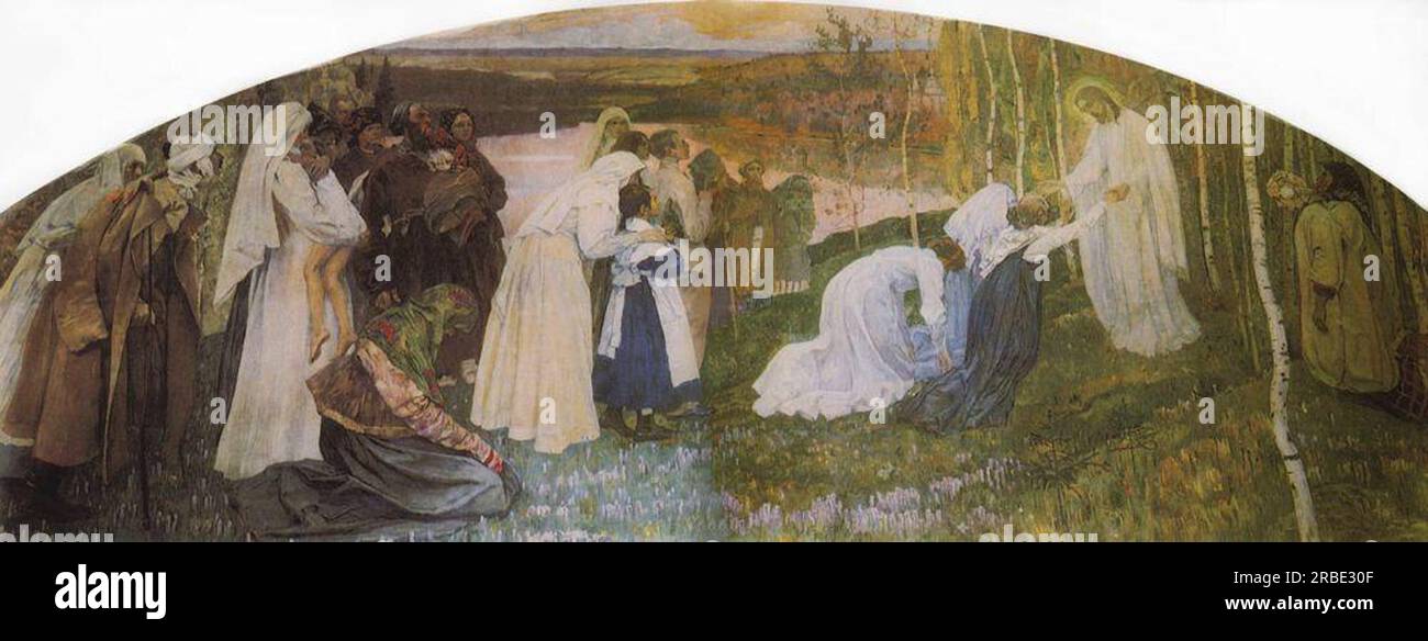 Way to Christ by Mikhail Nesterov Stock Photo - Alamy