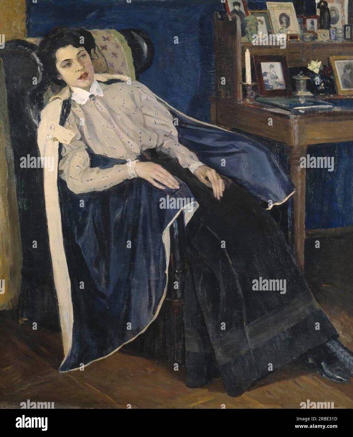 Portrait of O. M. Nesterova, the artist's daughter 1905 by Mikhail ...