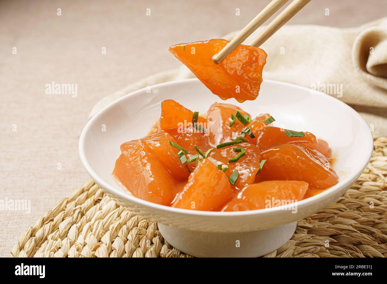 homemade fresh Braised White Radish Stock Photo - Alamy