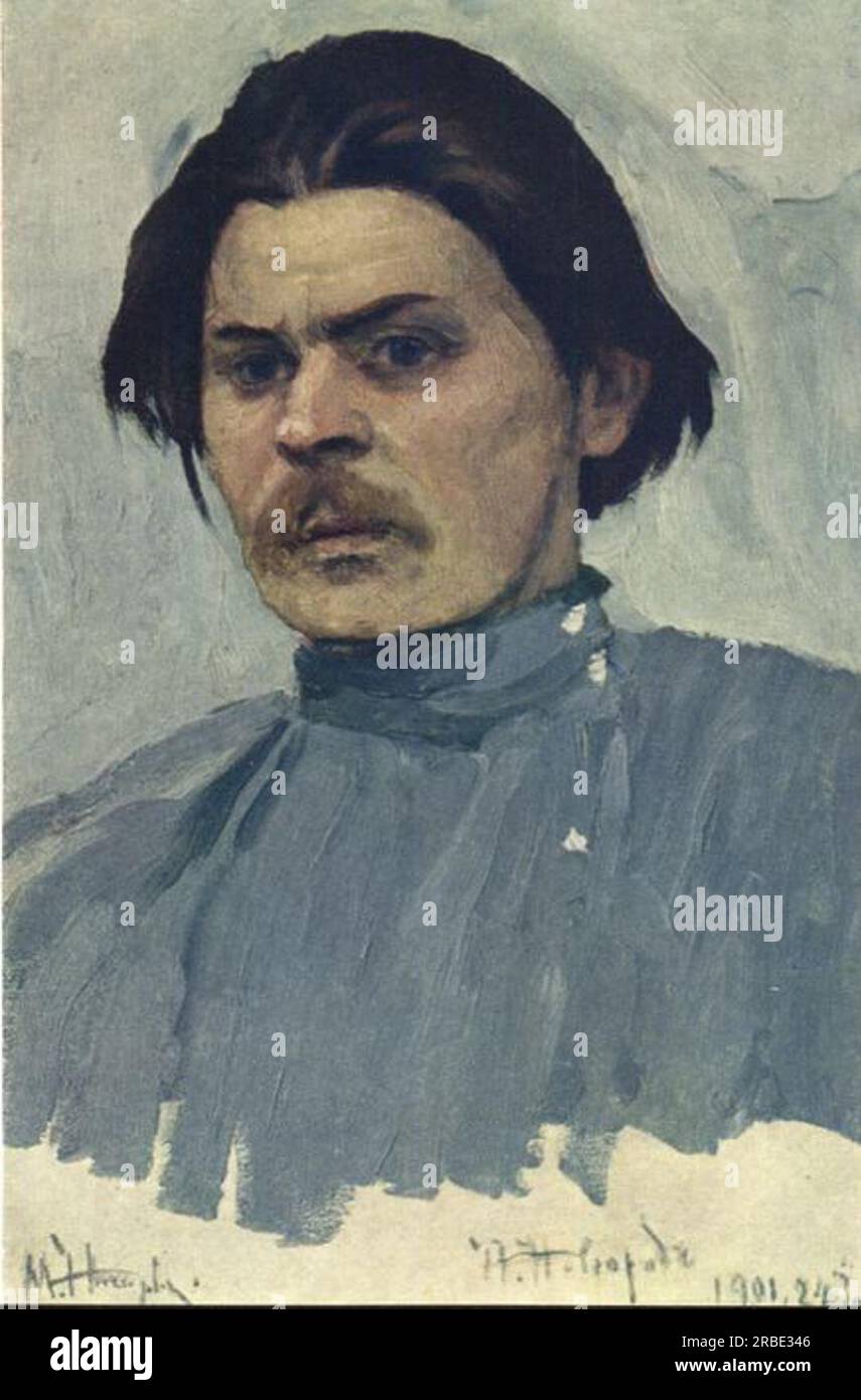Portrait of Maxim Gorky 1901 by Mikhail Nesterov Stock Photo - Alamy