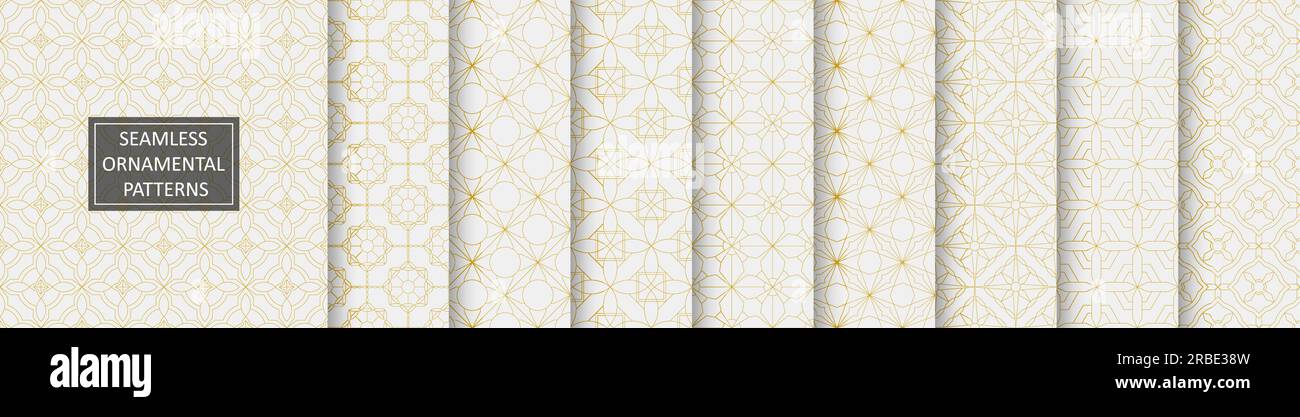 Collection of repeatable ornamental vector luxury patterns. Elegant ...