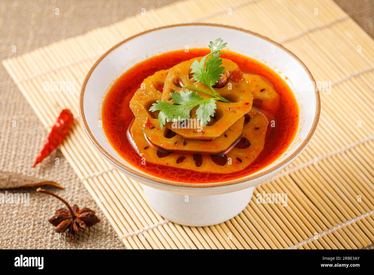 Stir-fried Lotus Root, Isolated on White Background Stock Photo - Alamy