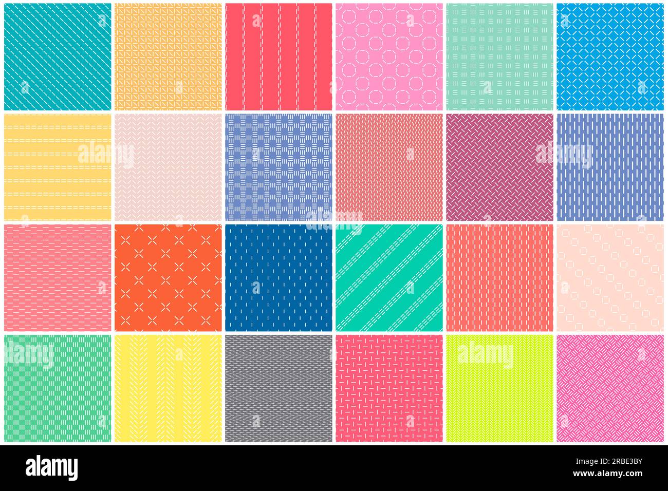 Collection of minimalistic striped seamless patterns. Bright colorful ...