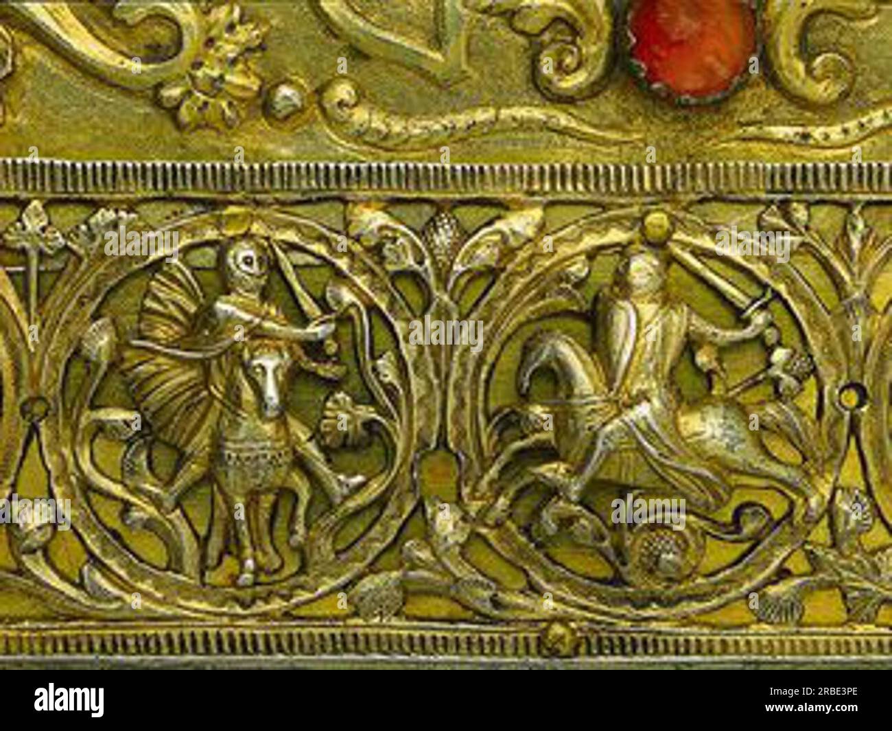 Hunting Frieze, Battle of Riders 1200 by Nicholas of Verdun Stock Photo ...