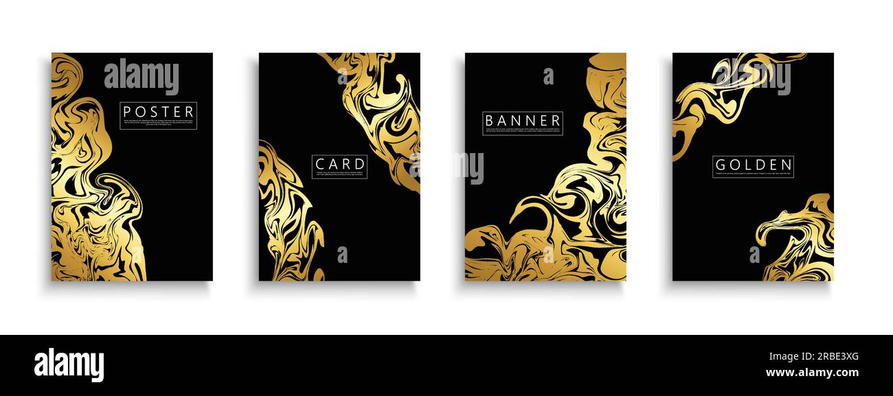 Collection of black luxury posters, cards, brochures, flyers ...