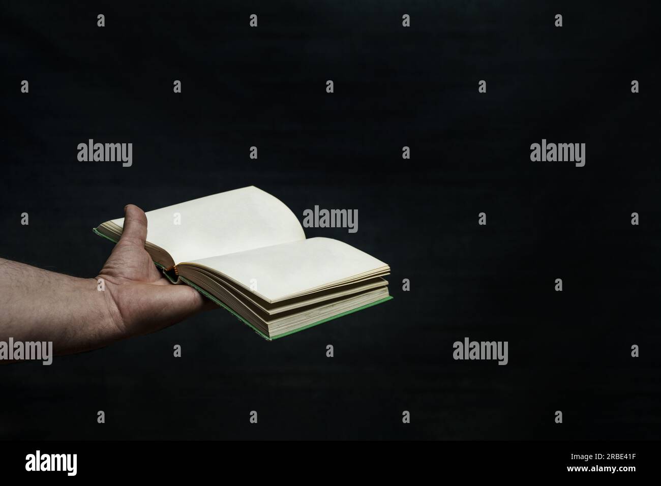 Holding an open book with one hand Stock Photo - Alamy