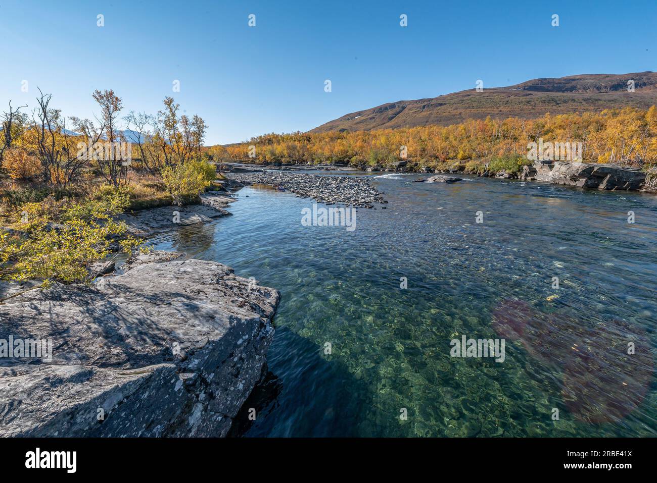 Autum Abisko Canyon River Abiskojakka National Park, Norrbottens ...