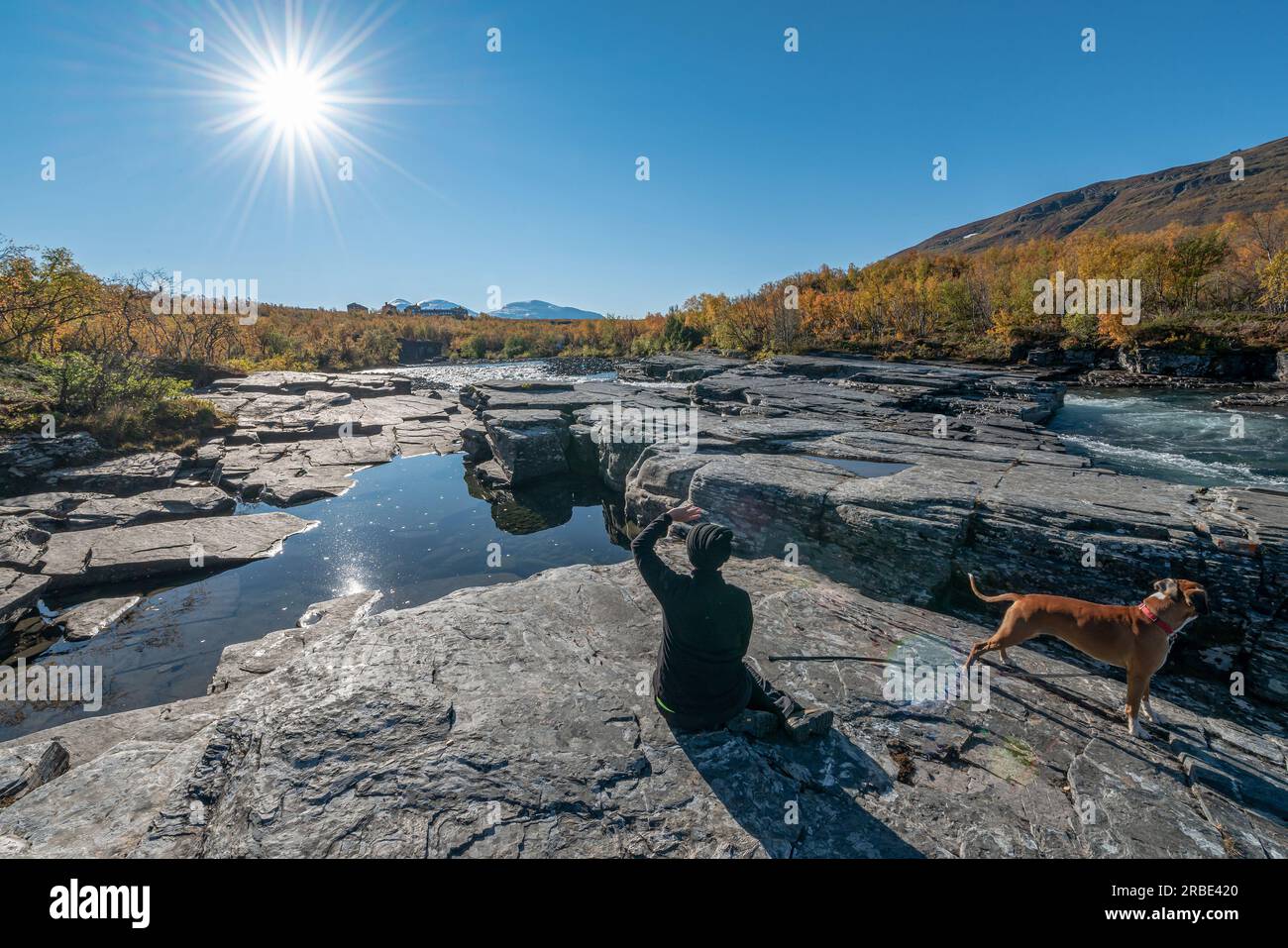 Autum Abisko Canyon River Abiskojakka National Park, Norrbottens ...