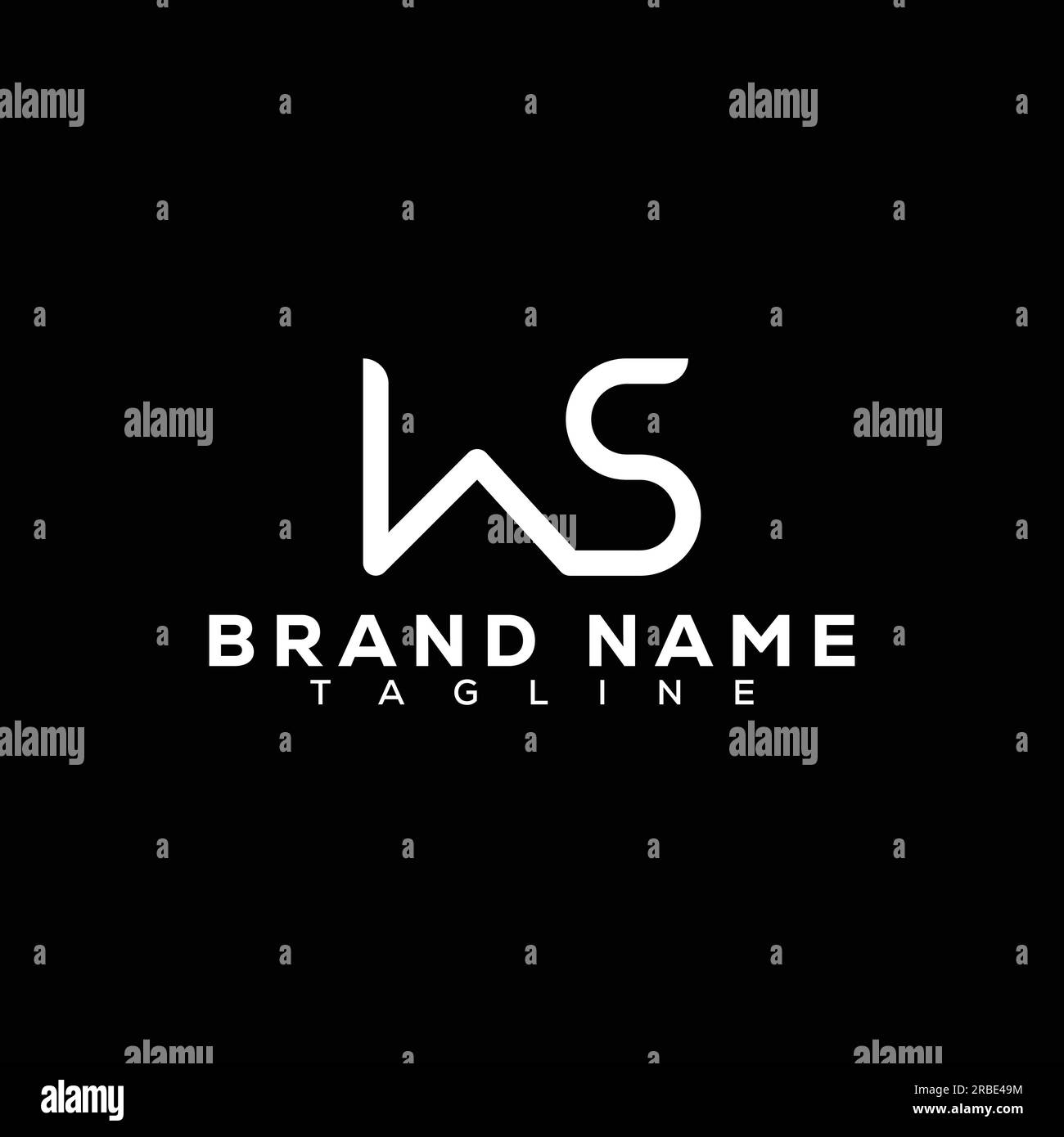 eps10 vector initial letters ws logo design template isolated on white ...