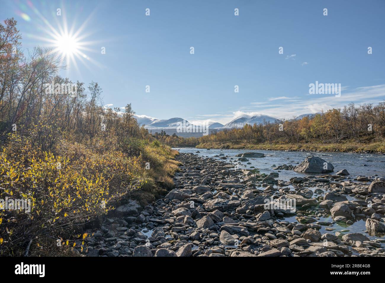 Autum Abisko Canyon River Abiskojakka National Park, Norrbottens ...