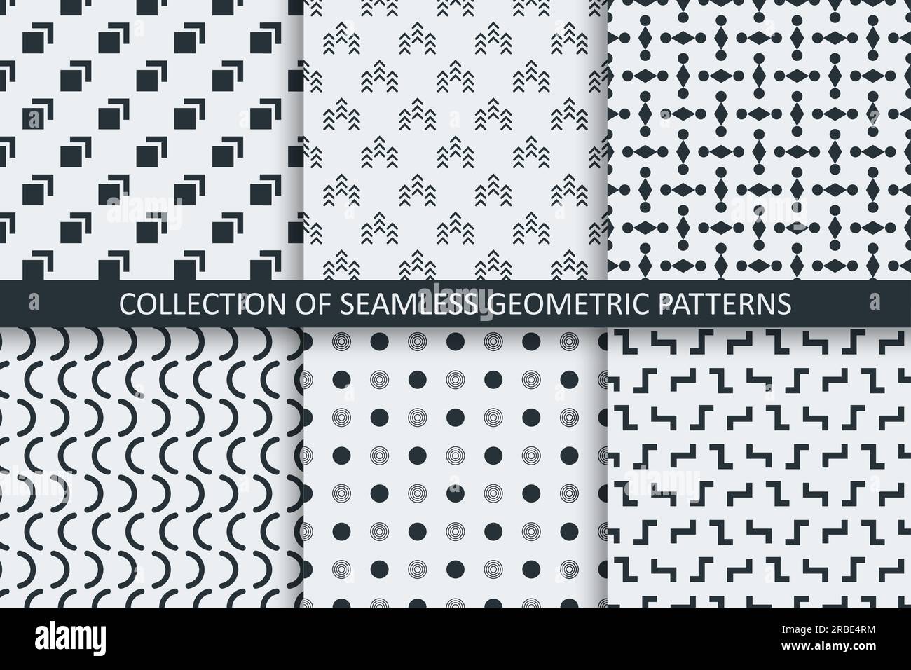 Collection of simple seamless stylish patterns. Minimalistic endless ...