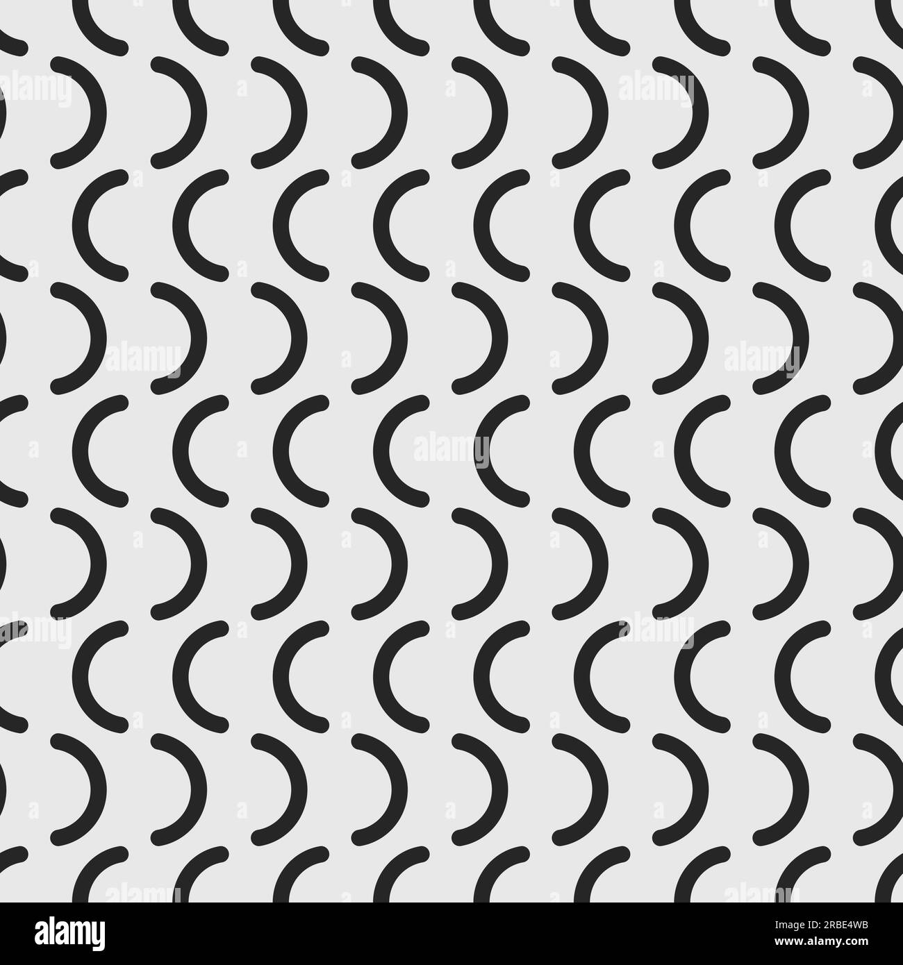 Vector seamless wavy geometric pattern. Endless repeatable monochrome background. Stylish black ...