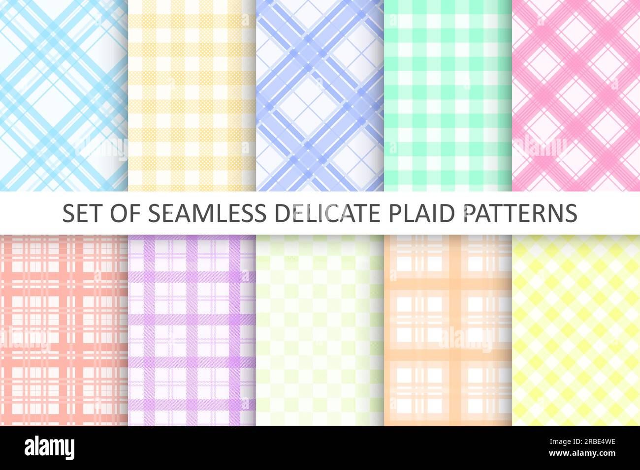 Collection of vector seamless textile geometric patterns - delicate ...