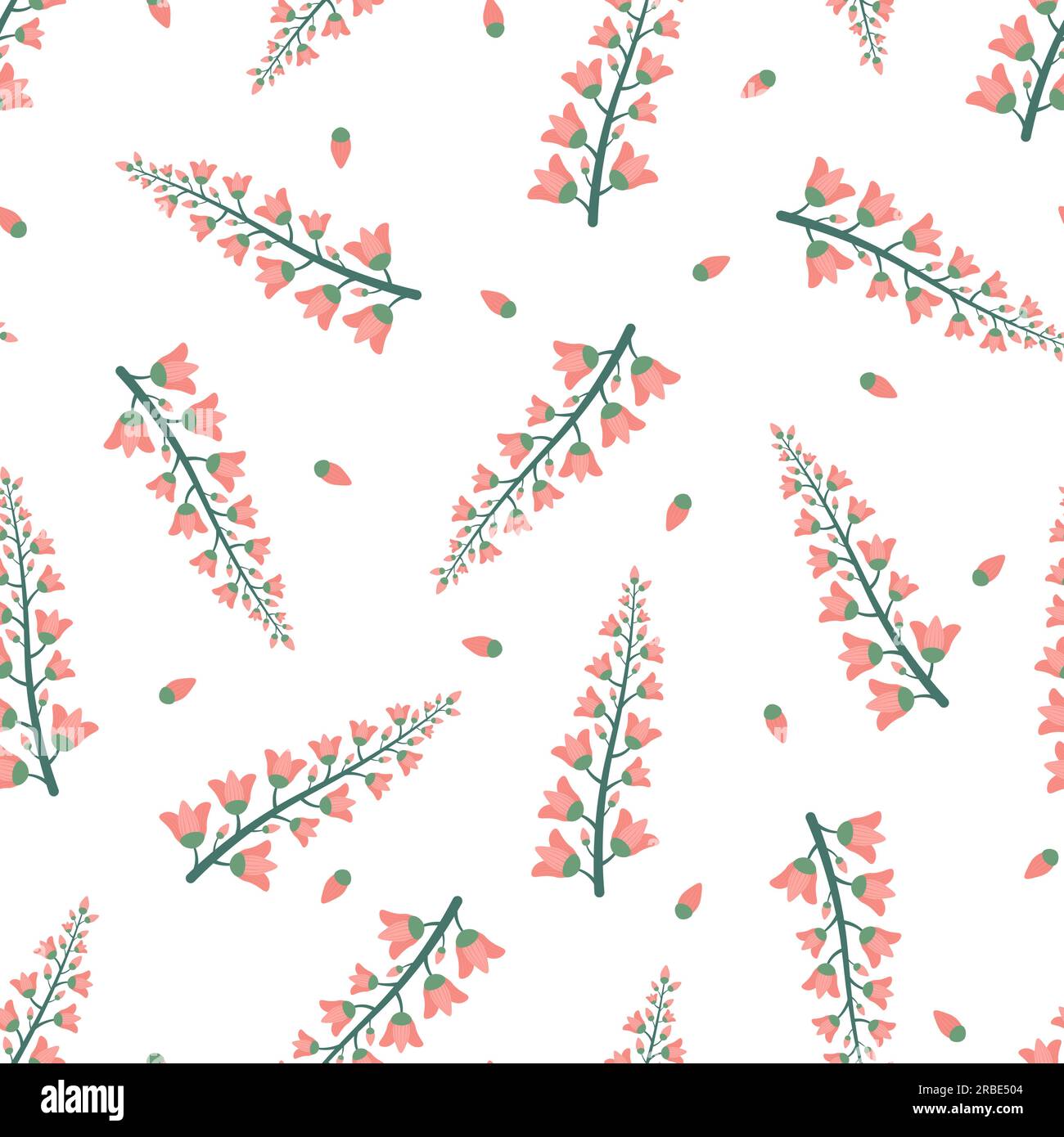 Colorful seamless floral pattern - hand drawn delicate design ...