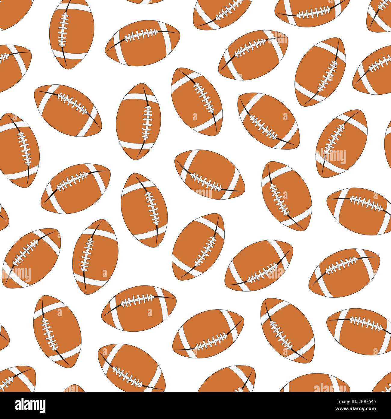 American football game pattern. Repeatable white background with ...