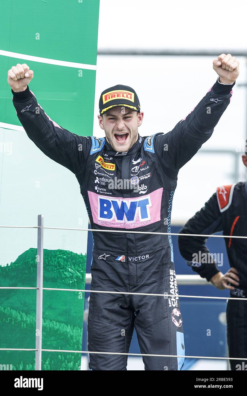 MARTINS Victor (fra), ART Grand Prix, Dallara F2, portrait podium ...
