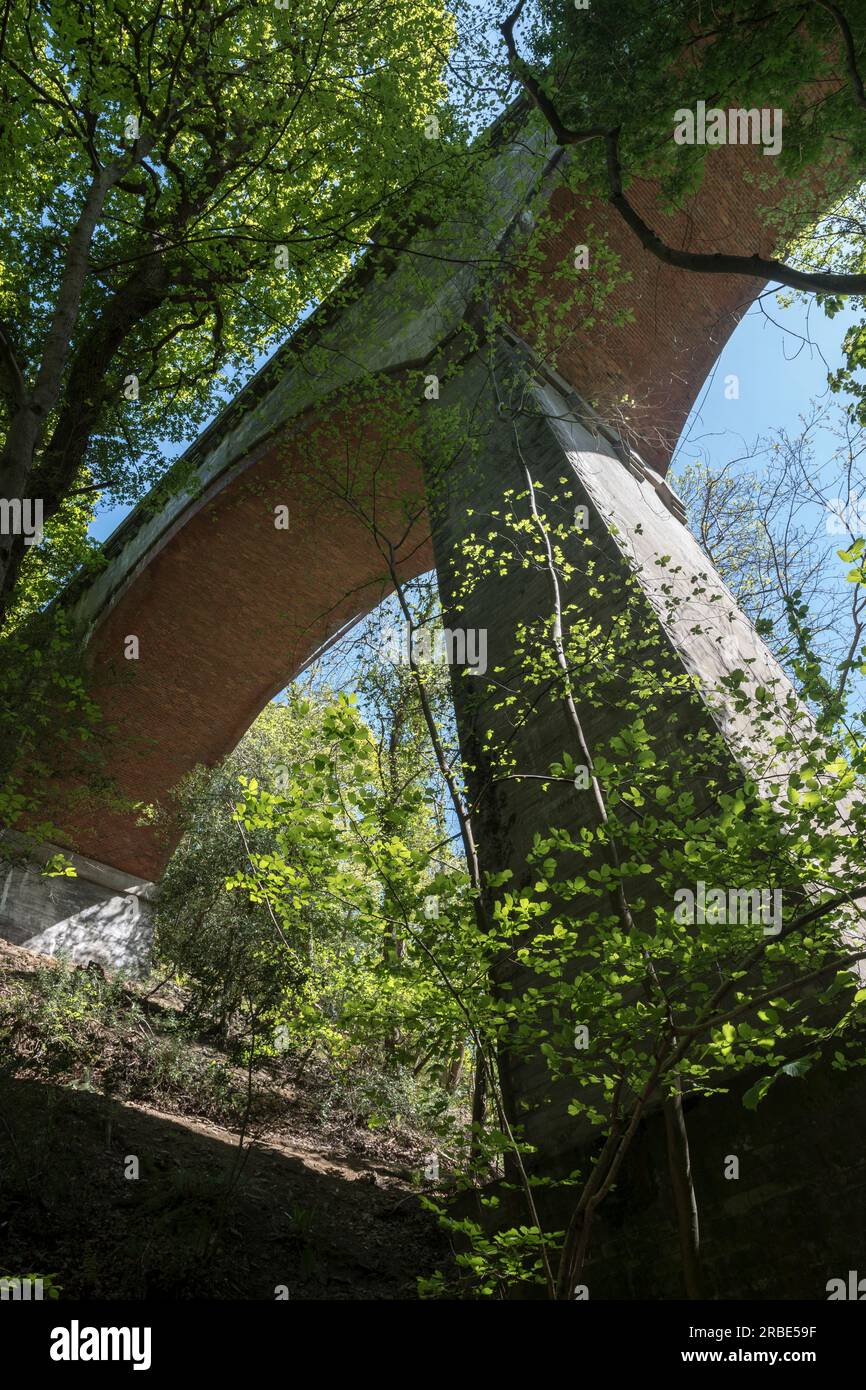 A bridge built to cross Gele gorge in June 1925 to access Abergele ...