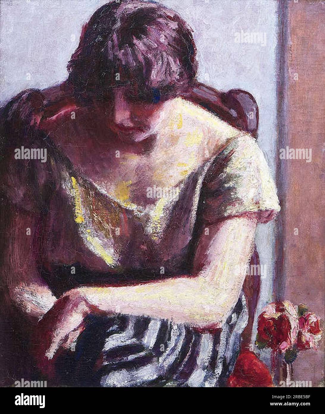 Seated Woman with Roses 1925 by Roderic O'Conor Stock Photo - Alamy
