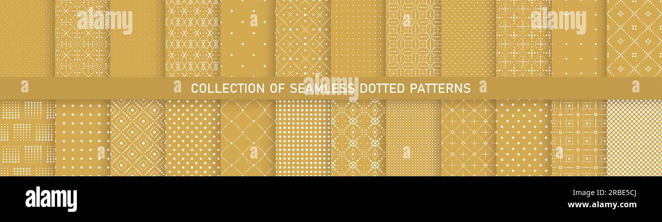 Collection of seamless ornamental patterns. Elegant dotted textures ...