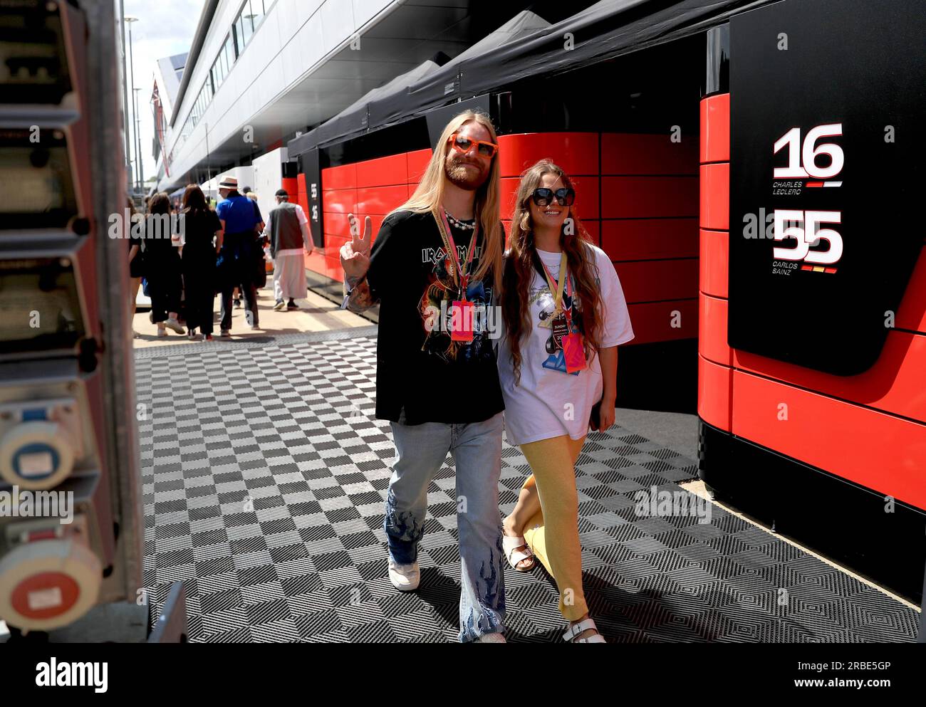 Sam Ryder (left) arrives ahead of the British Grand Prix 2023 at ...