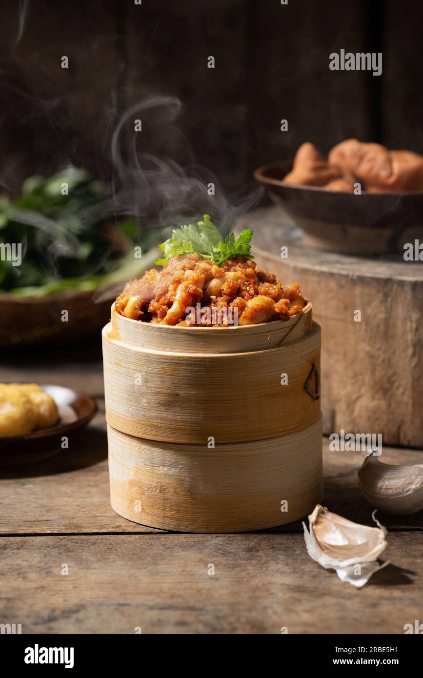 Steamed Rice Powder and pork intestines Stock Photo - Alamy