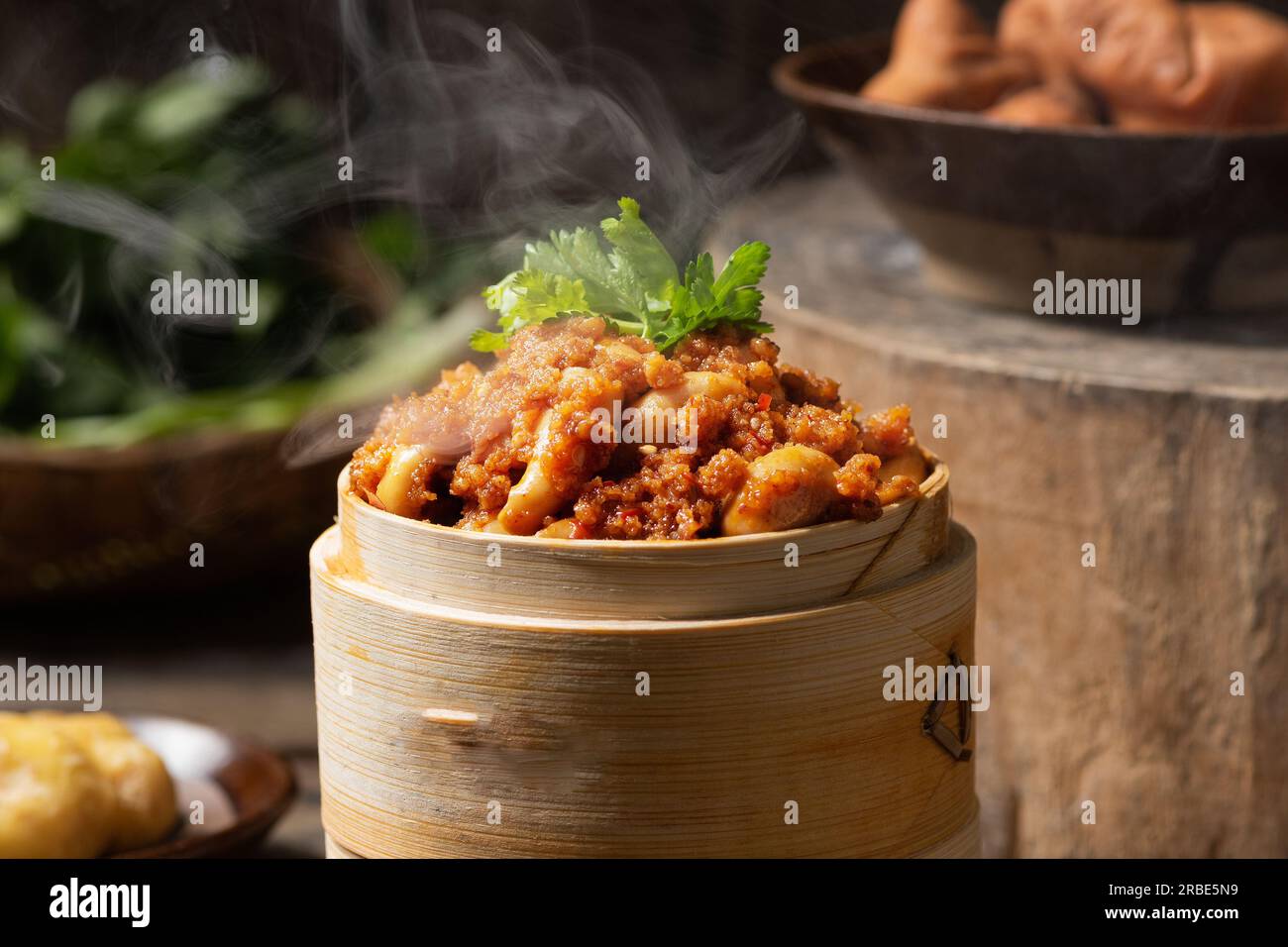 Steamed Rice Powder and pork intestines Stock Photo - Alamy