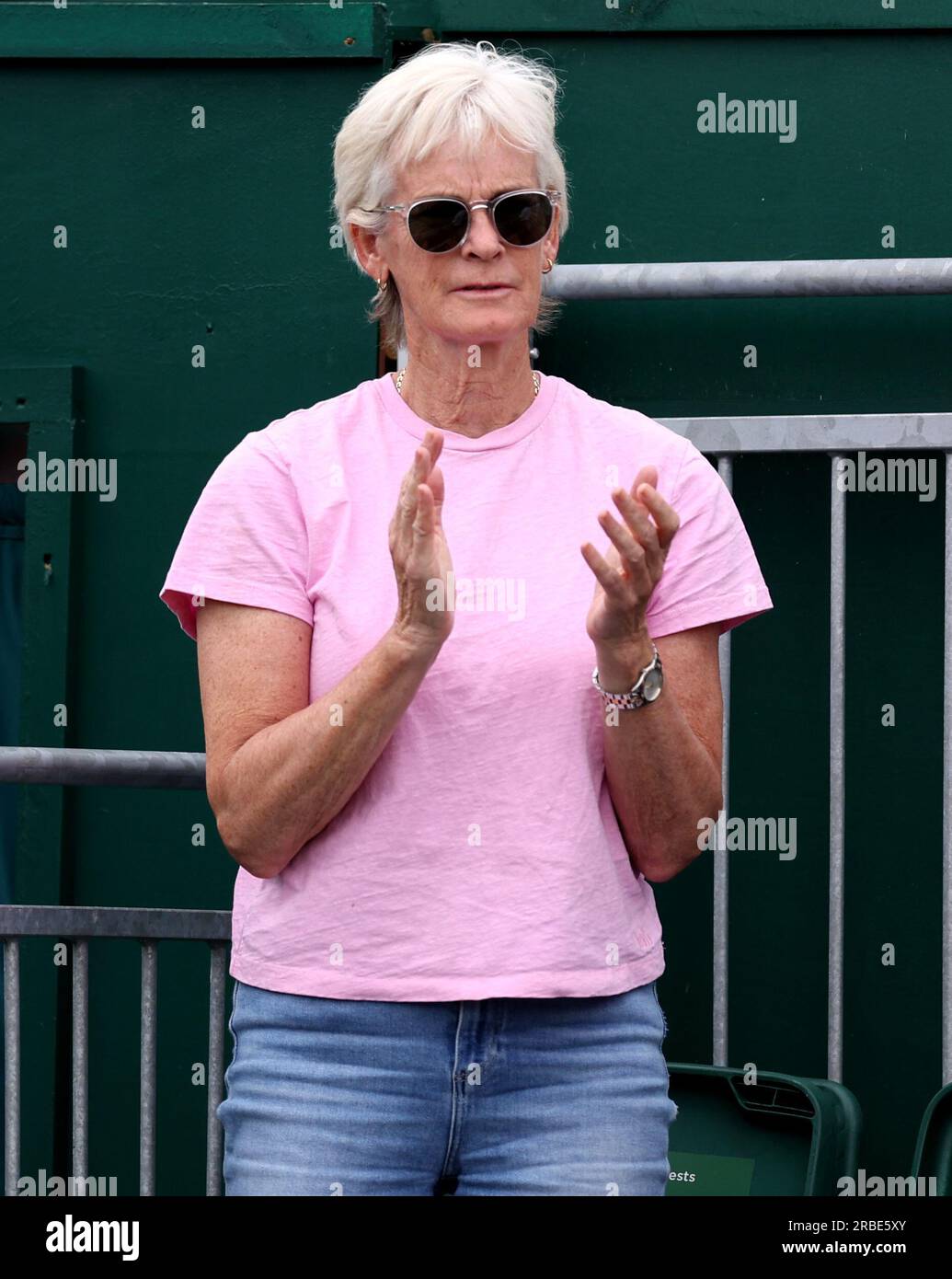 Judy Murray watching Jamie Murray during his Gentlemen's Doubles match ...