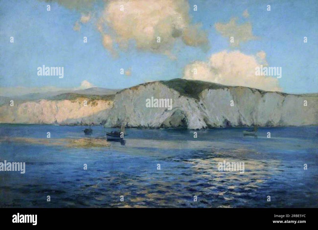 Off the Isle of Wight by Albert Julius Olsson Stock Photo - Alamy