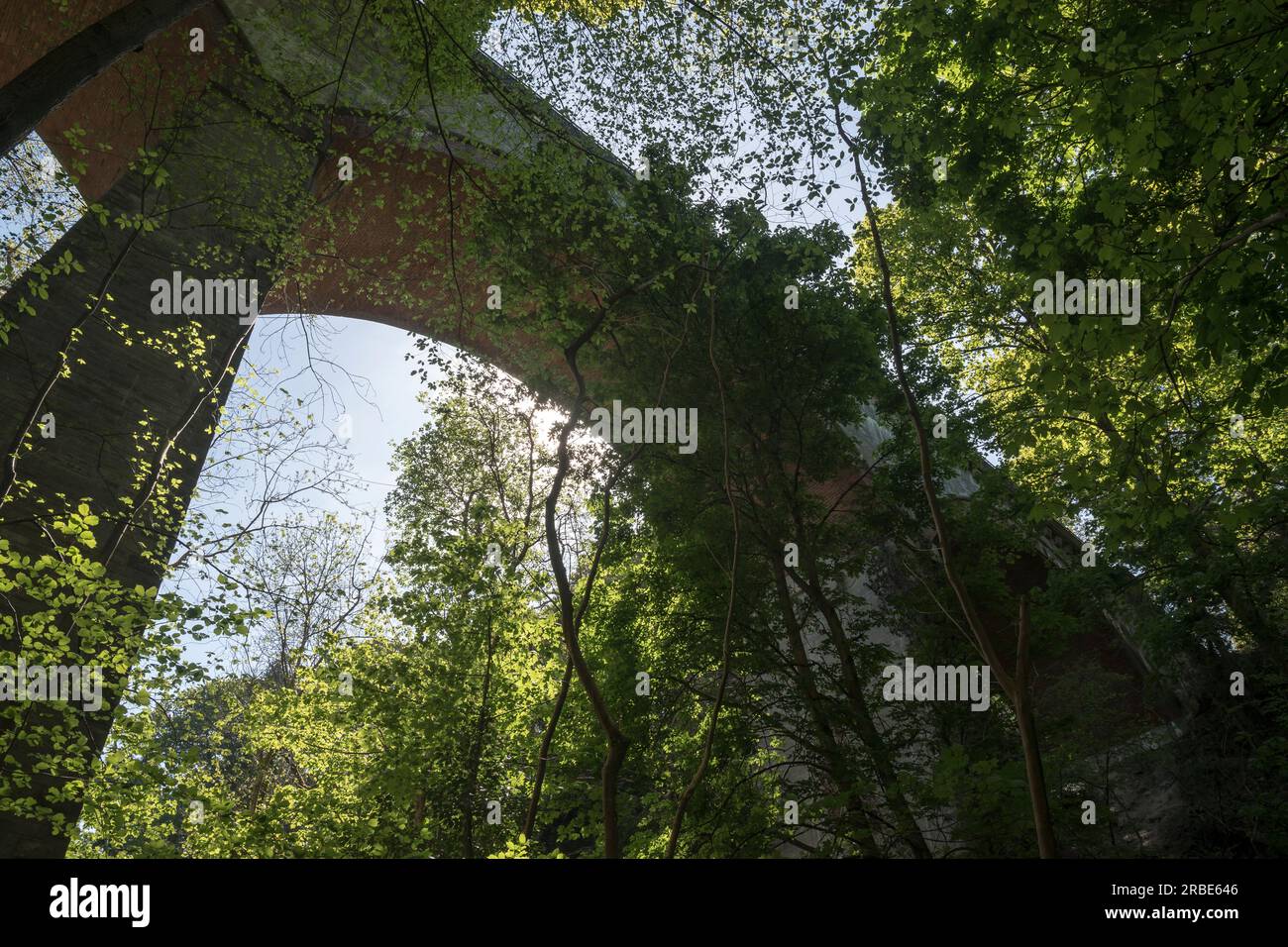 A bridge built to cross Gele gorge in June 1925 to access Abergele ...