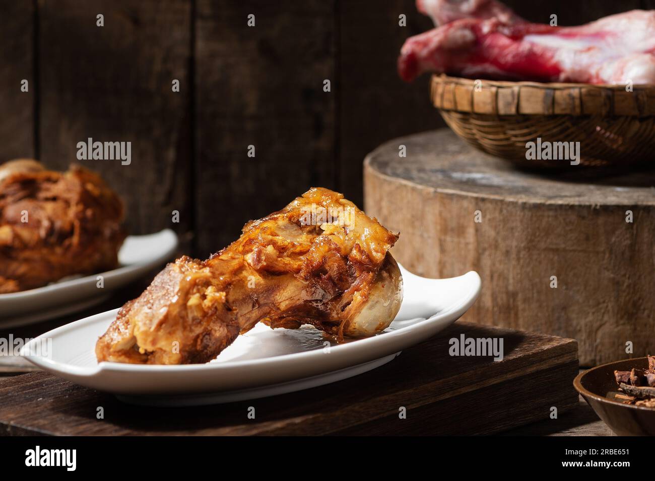 Chinese Recipe: Big Bone in brown source，Braised Big Bones Stock Photo ...