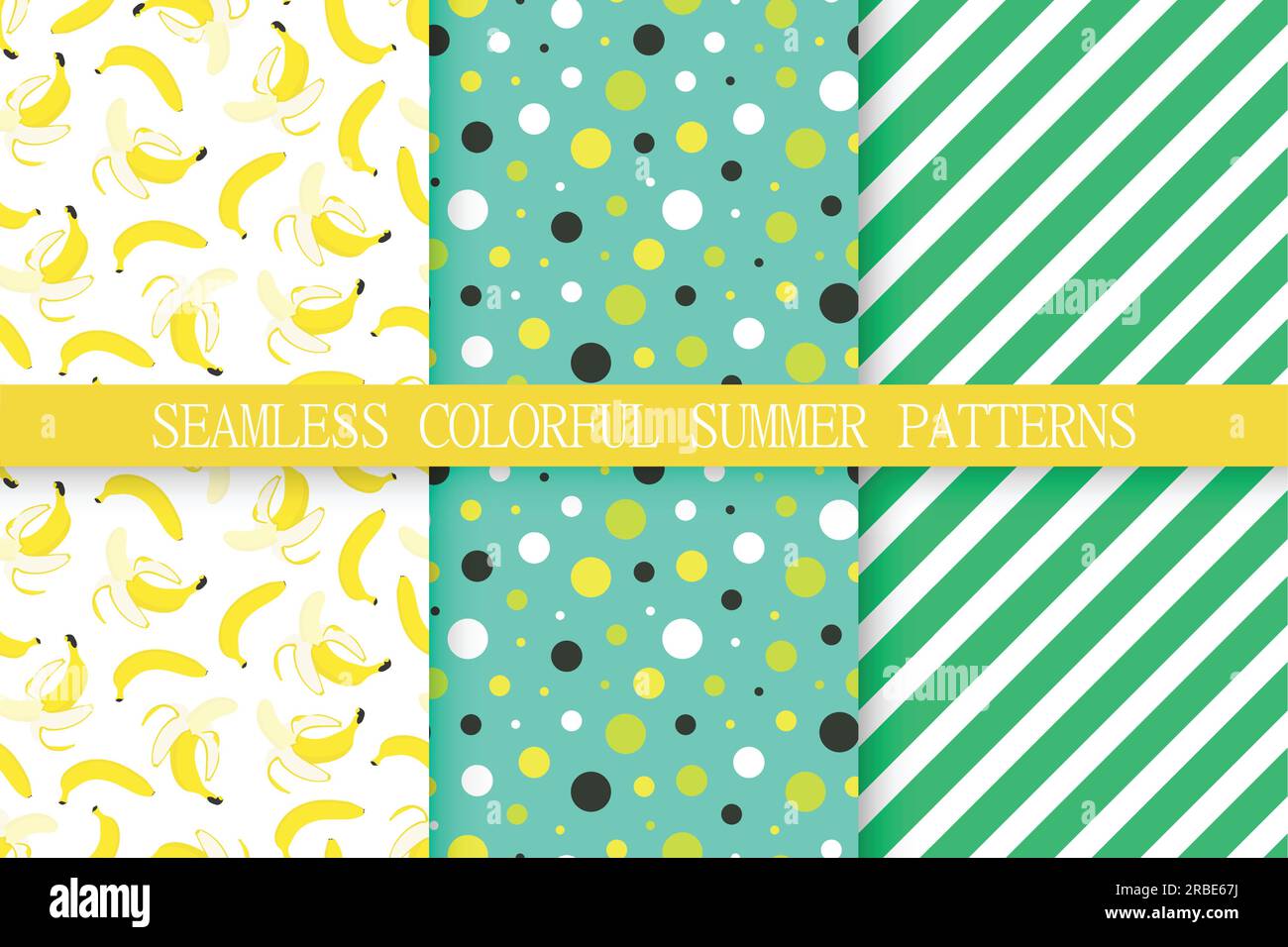 Set of bright seamless summer patterns. Repeatable fresh backgrounds ...