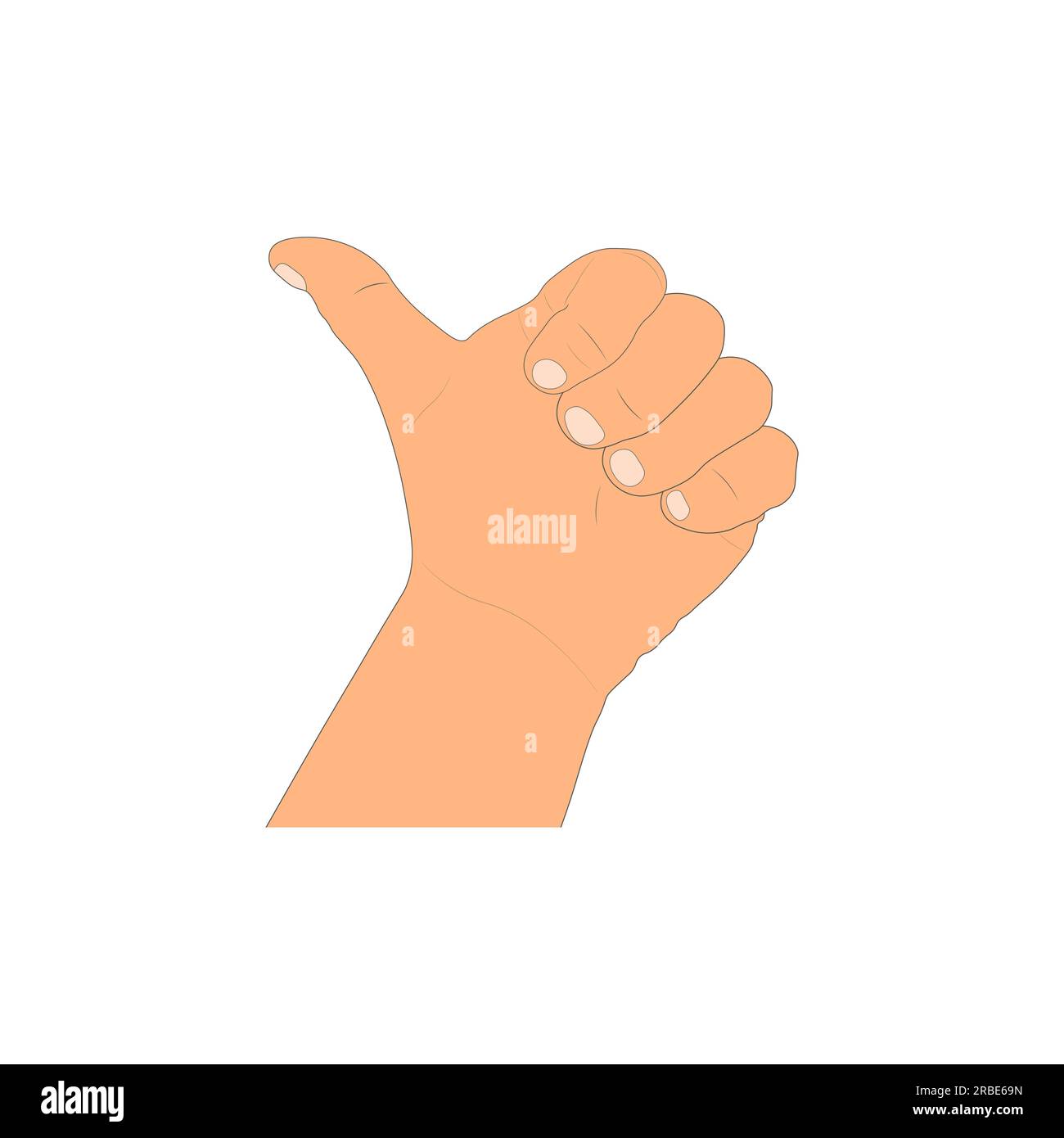 Drawing cartoon human arm isolated on white background. Drawn hand ...