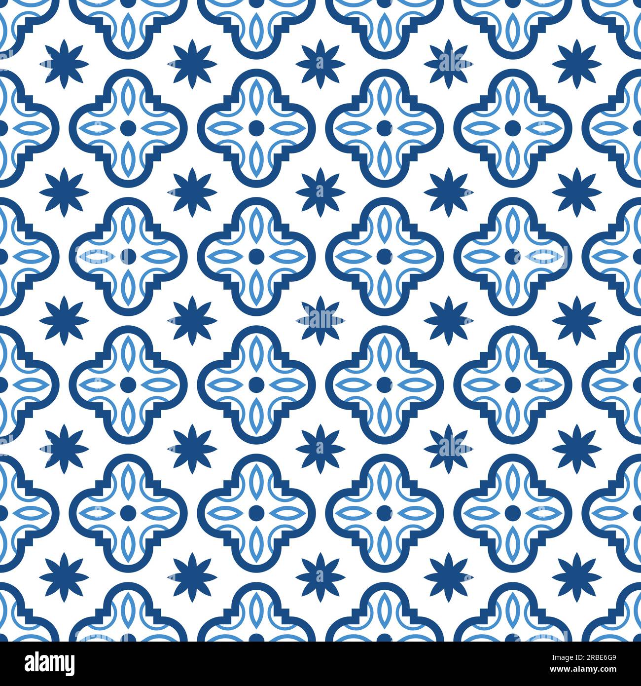 Vector seamless geometric elegant pattern - blue and white tile texture ...