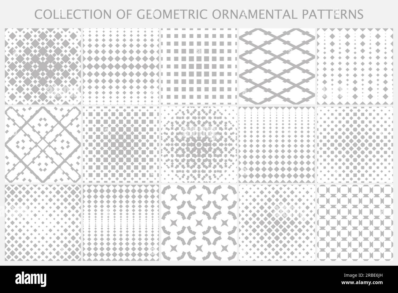 Collection of gray seamless halftone dotted patterns. Minimalistic ...