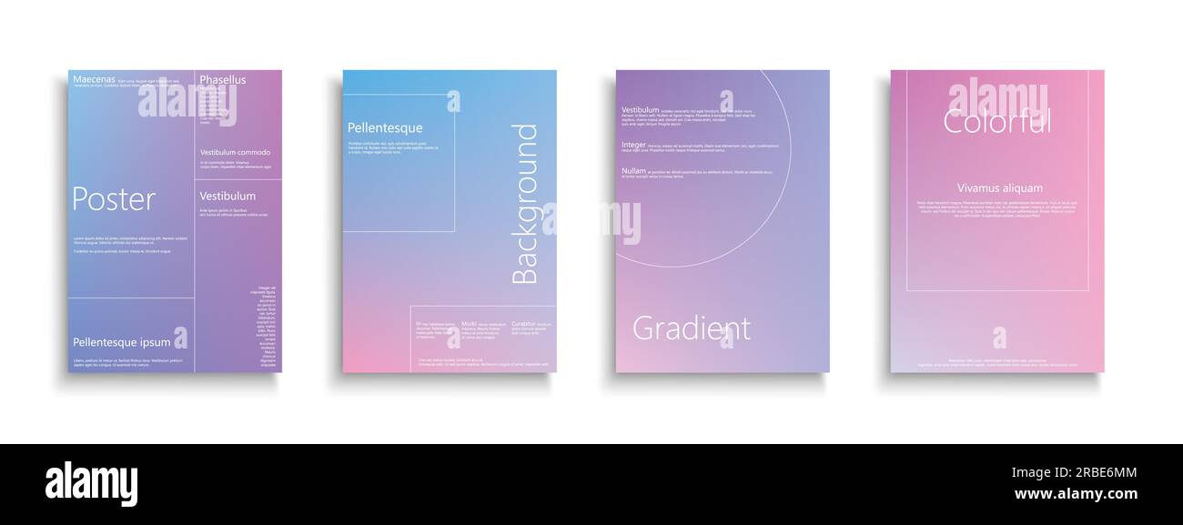 Set of colorful gradient covers, templates, backgrounds, placards ...
