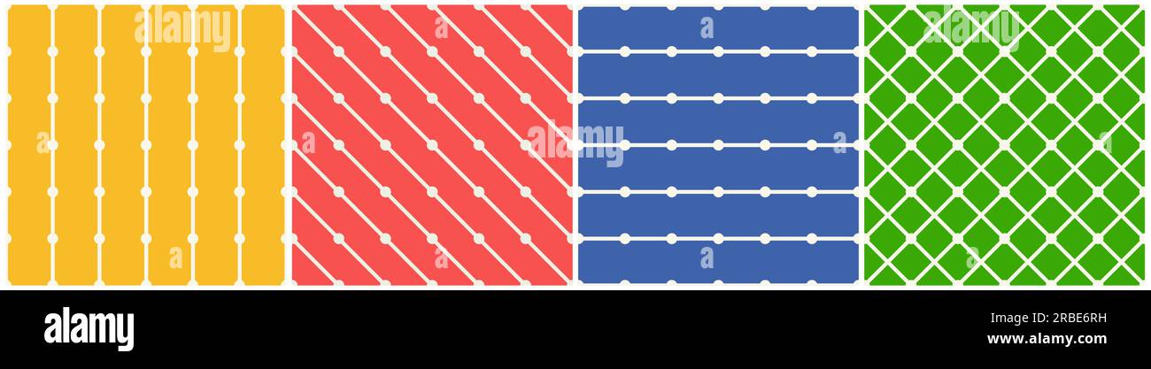 Set of vector seamless colorful striped creative patterns. Bright repeatable geometric ...