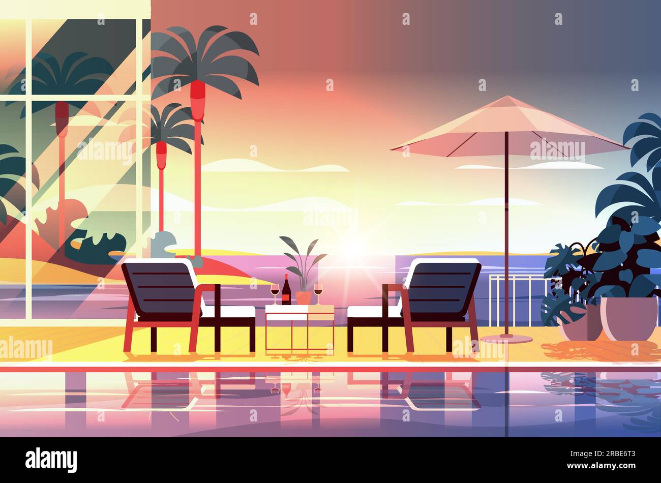 tropical luxury resort hotel beach swimming pool and poolside seating ...