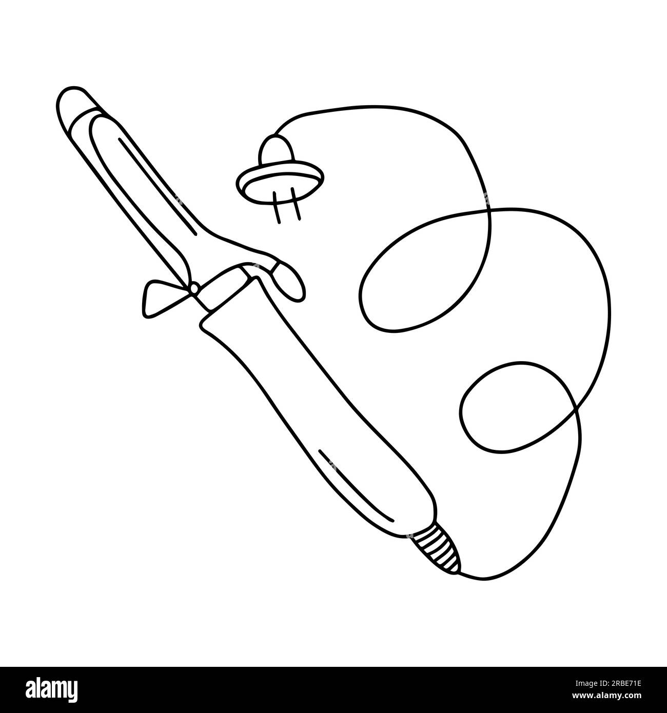 Vector Curling Iron Hand Drawn Stock Vector Image And Art Alamy