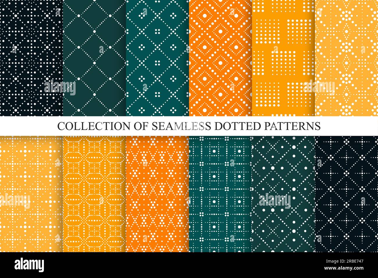 Collection of seamless ornamental patterns. Elegant dotted textures ...